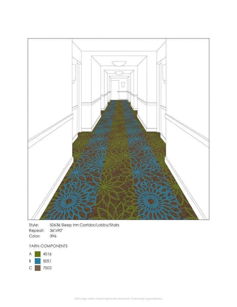 Sleep Inn Corridor SO636 Scene - Commercial Carpeting