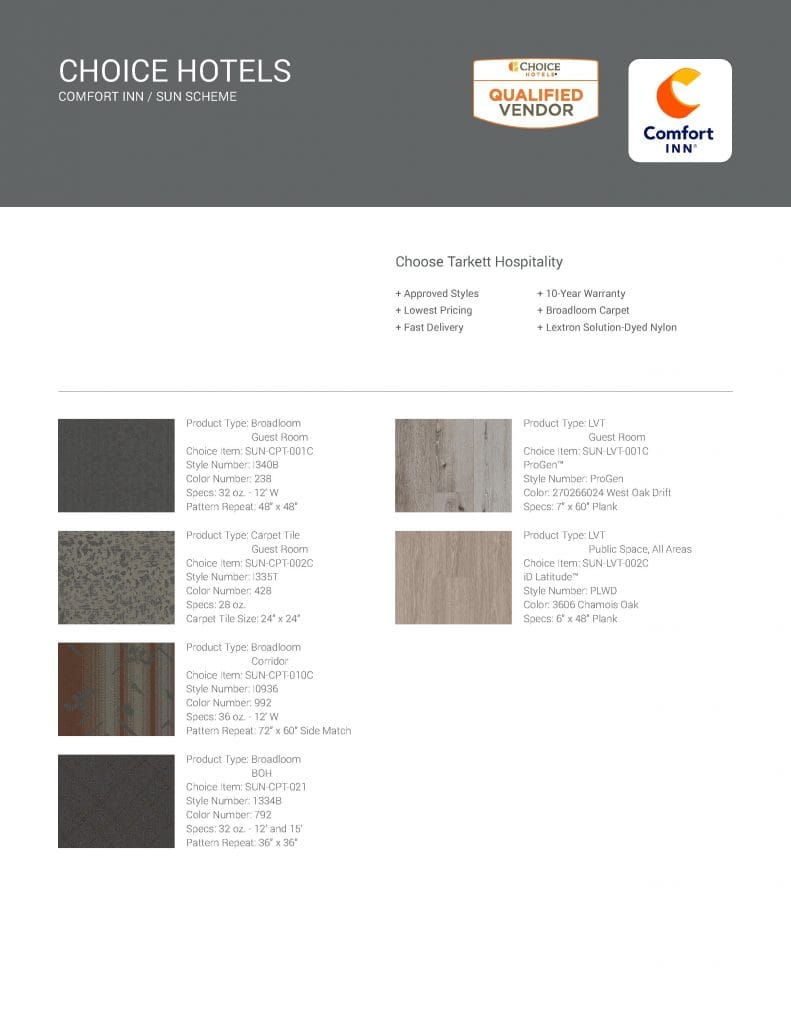Comfort Inn Sun Scheme Thumbnail Floor finishes - Commercial Carpeting