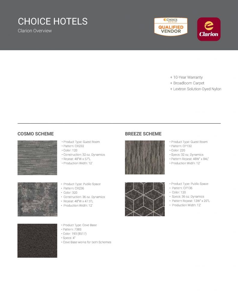 Clarion - Cosmo - Breeze Scheme Overview - Commercial Carpeting